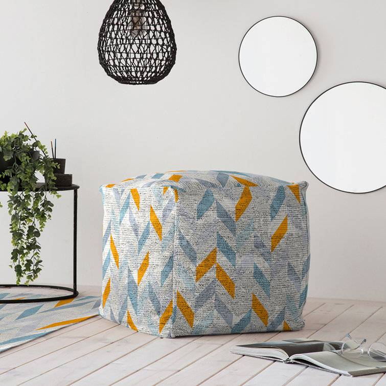 Corrigan Studio Bridgnorth 50cm Wide Square Geometric Pouffe Ottoman | Wayfair.co.uk